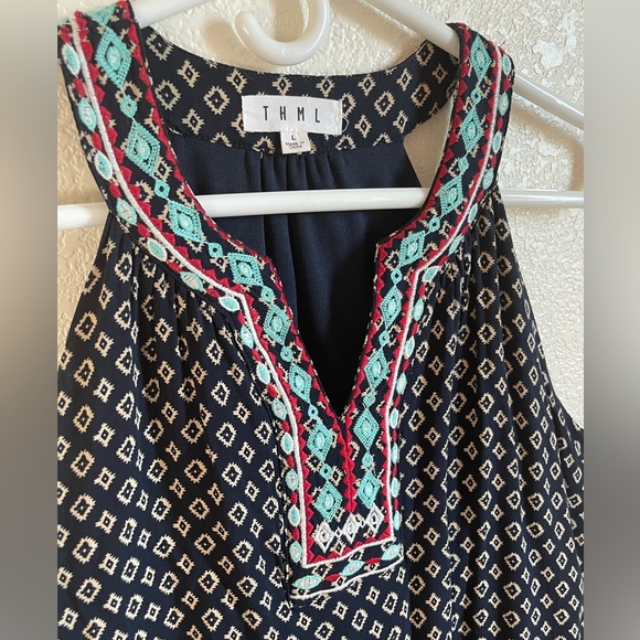 THML | Dresses | Thml Embroidered Details Large Dress Aqua And Blue ...